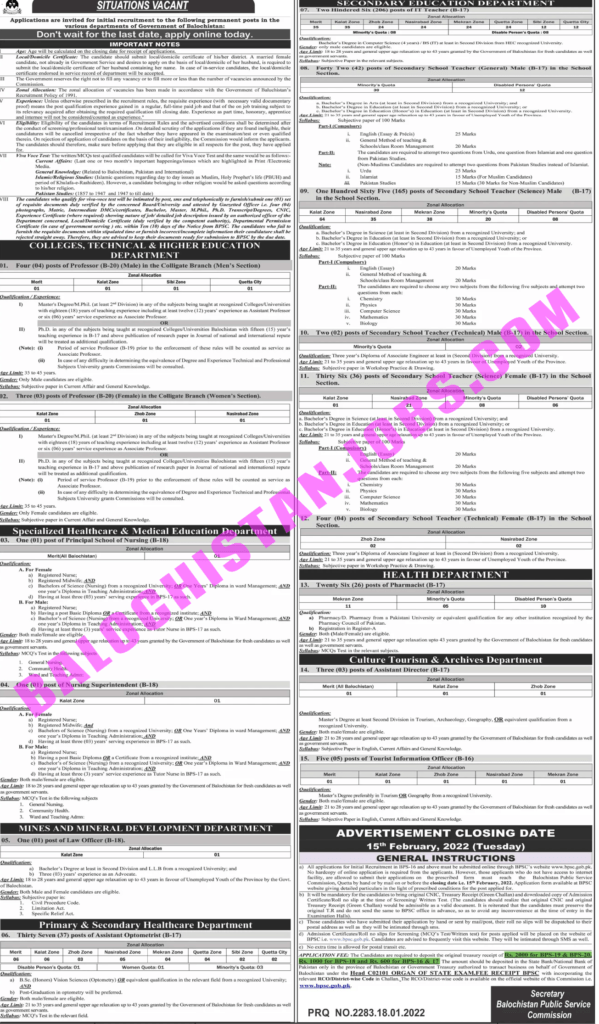 BPSC SST Science Female Jobs Balochistan 2022 - Balochistan Jobs Alert BPSC SST Science Female Jobs Balochistan 2022 - Balochistan Jobs Alert